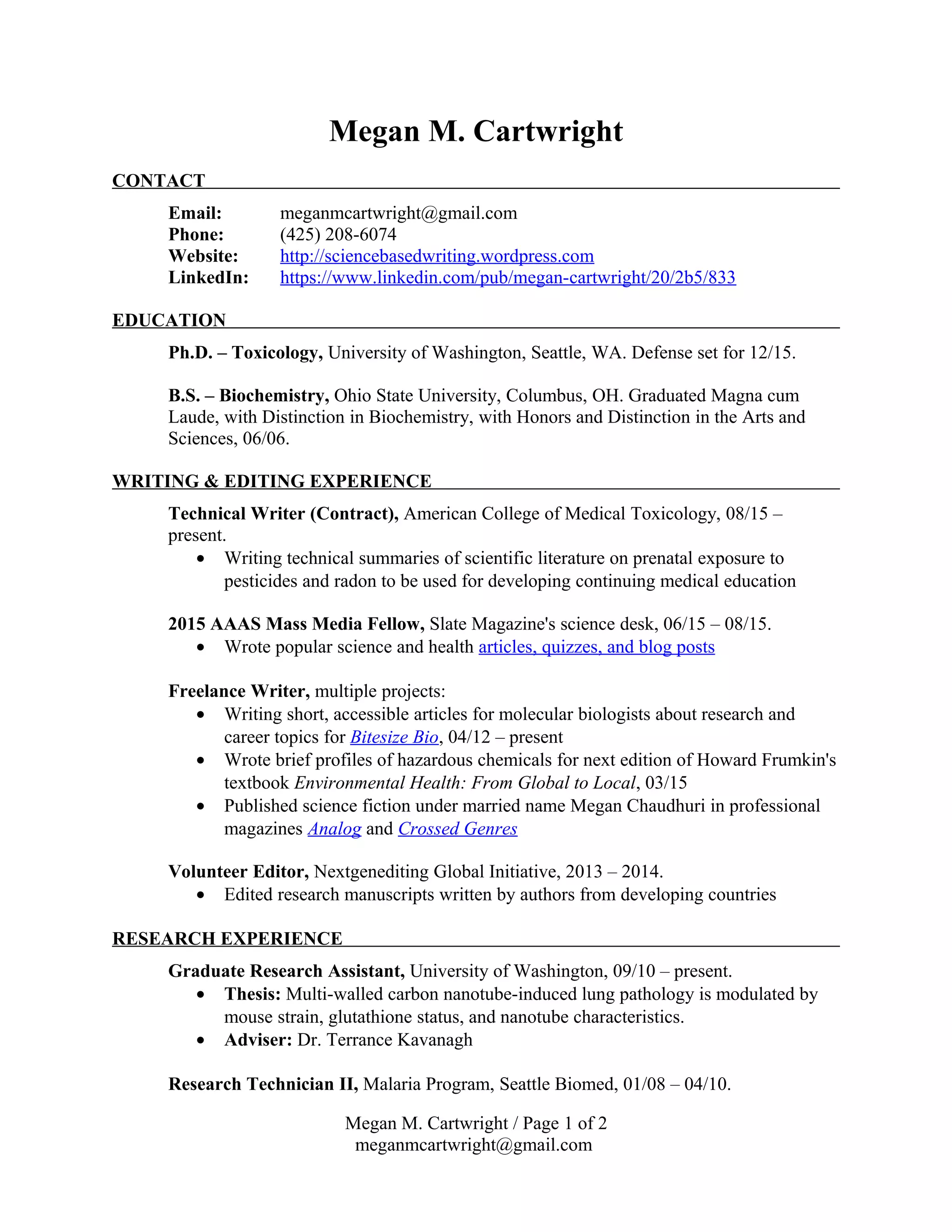 Cartwright - Resume | DOC