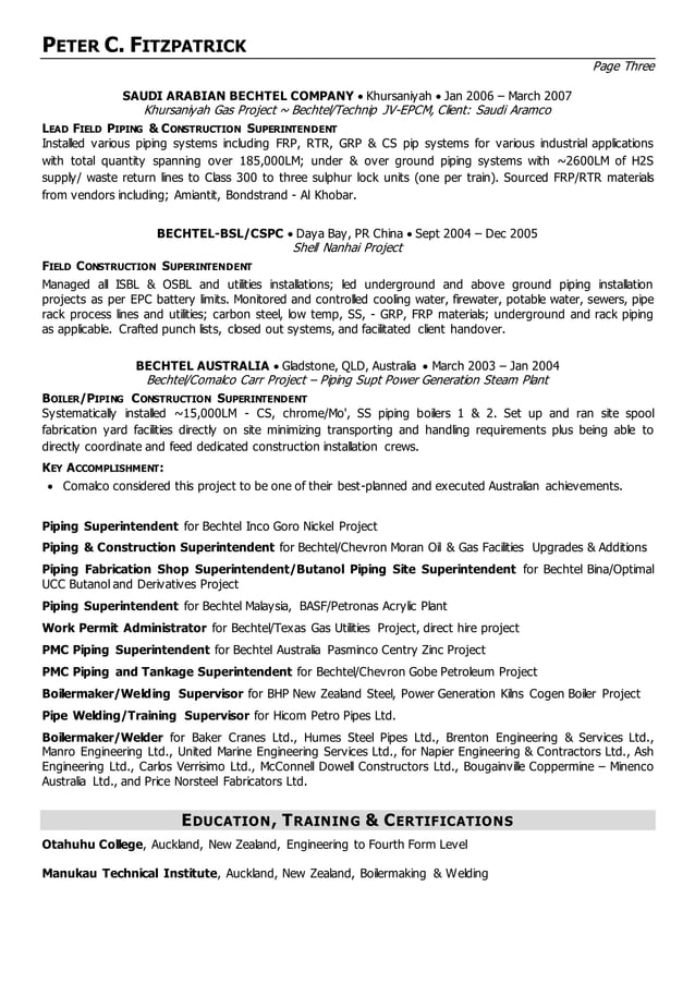 peter.fitzpatrick.cv.2016-2017 | DOCX | Civil Engineering Industry ...