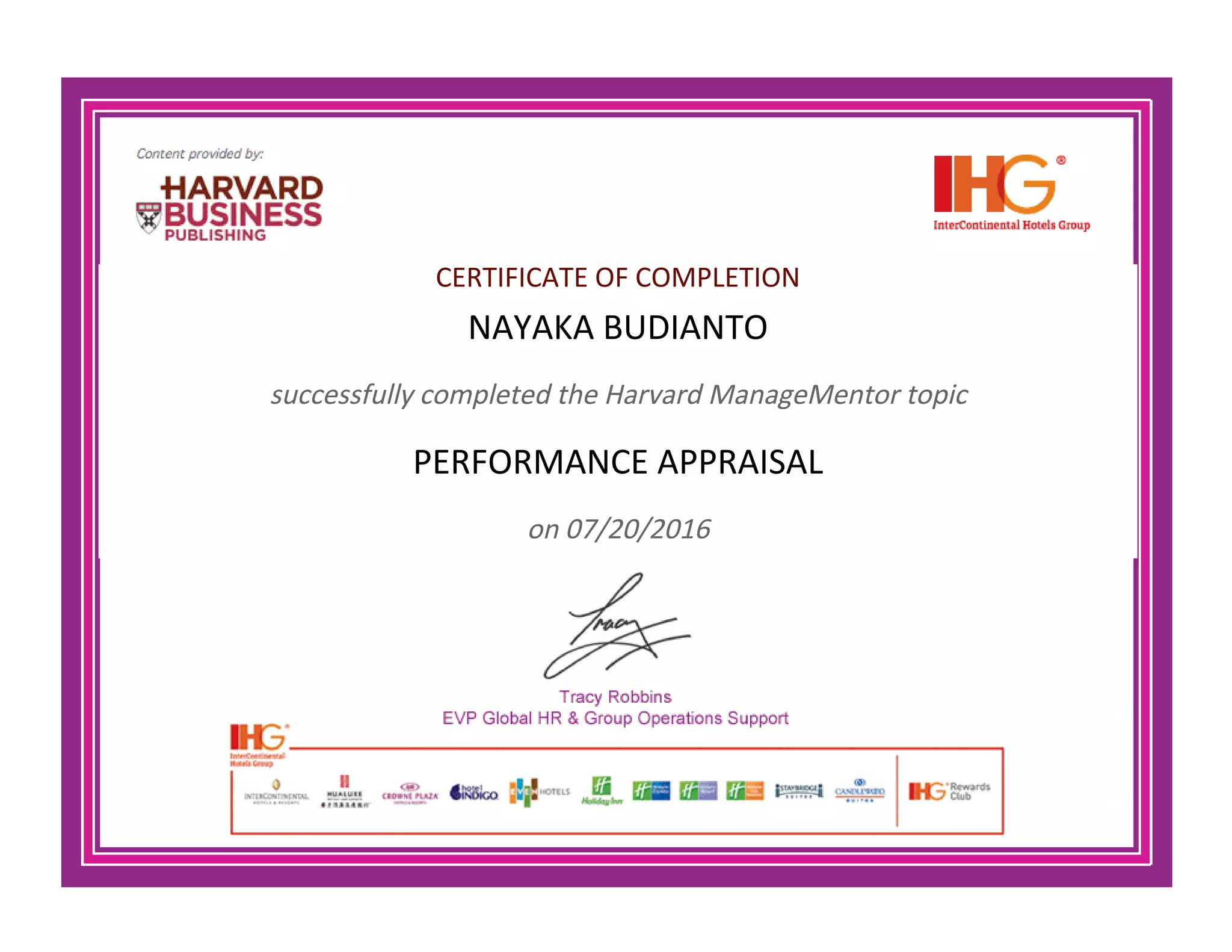 Performance Appraisal certificate | PDF