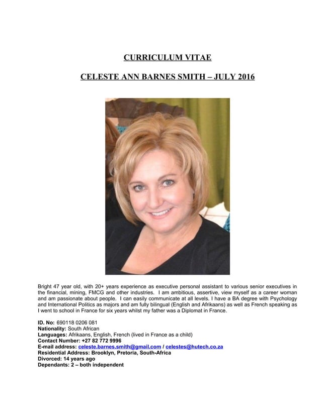 Celeste Smith - CV - JULY 2016 | PDF