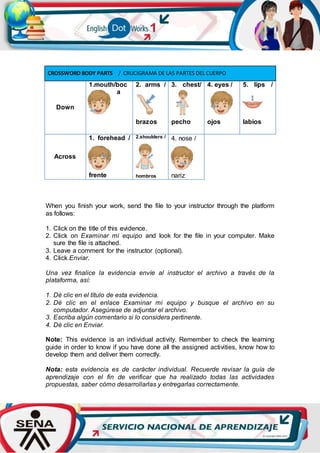 Aa4 evidence 2- Recognising body parts | DOCX