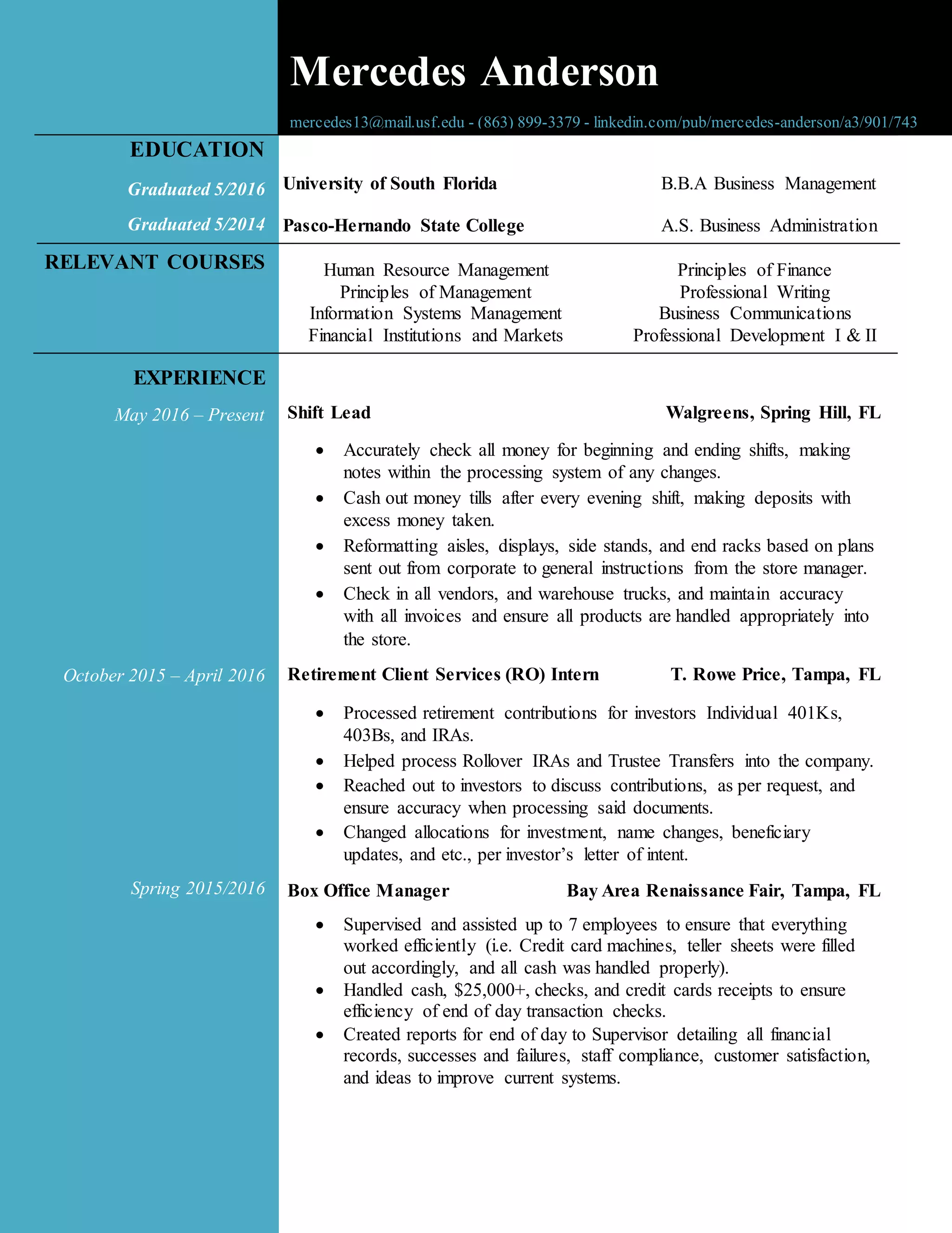 Mercedes Anderson resume | PDF