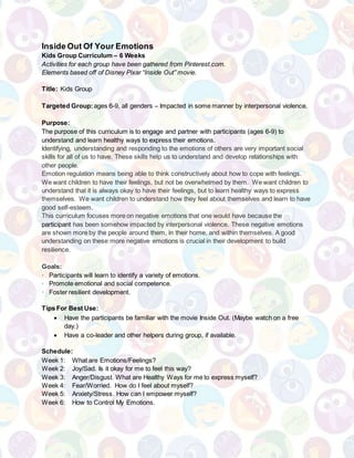 Group- Emotions Kids group FINAL* | PDF