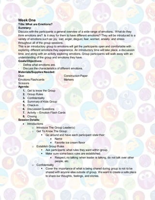 Group- Emotions Kids group FINAL* | PDF