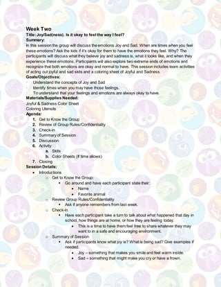 Group- Emotions Kids group FINAL* | PDF