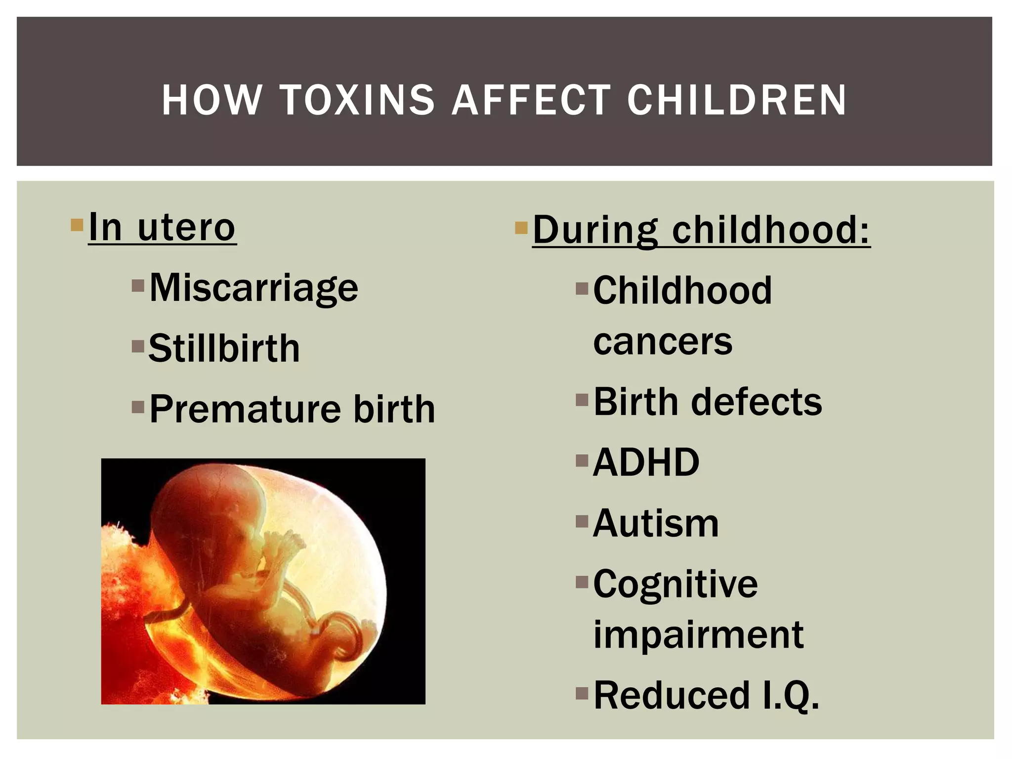 Toxins and Chidren's Health | PPT