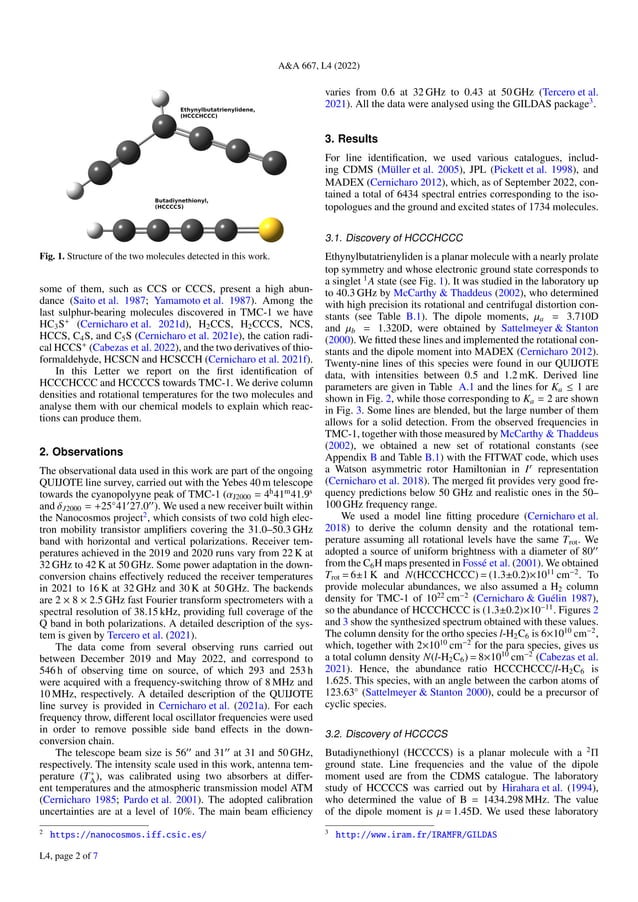 Discovery of two new interstellar molecules with QUIJOTE: HCCCHCCC and ...
