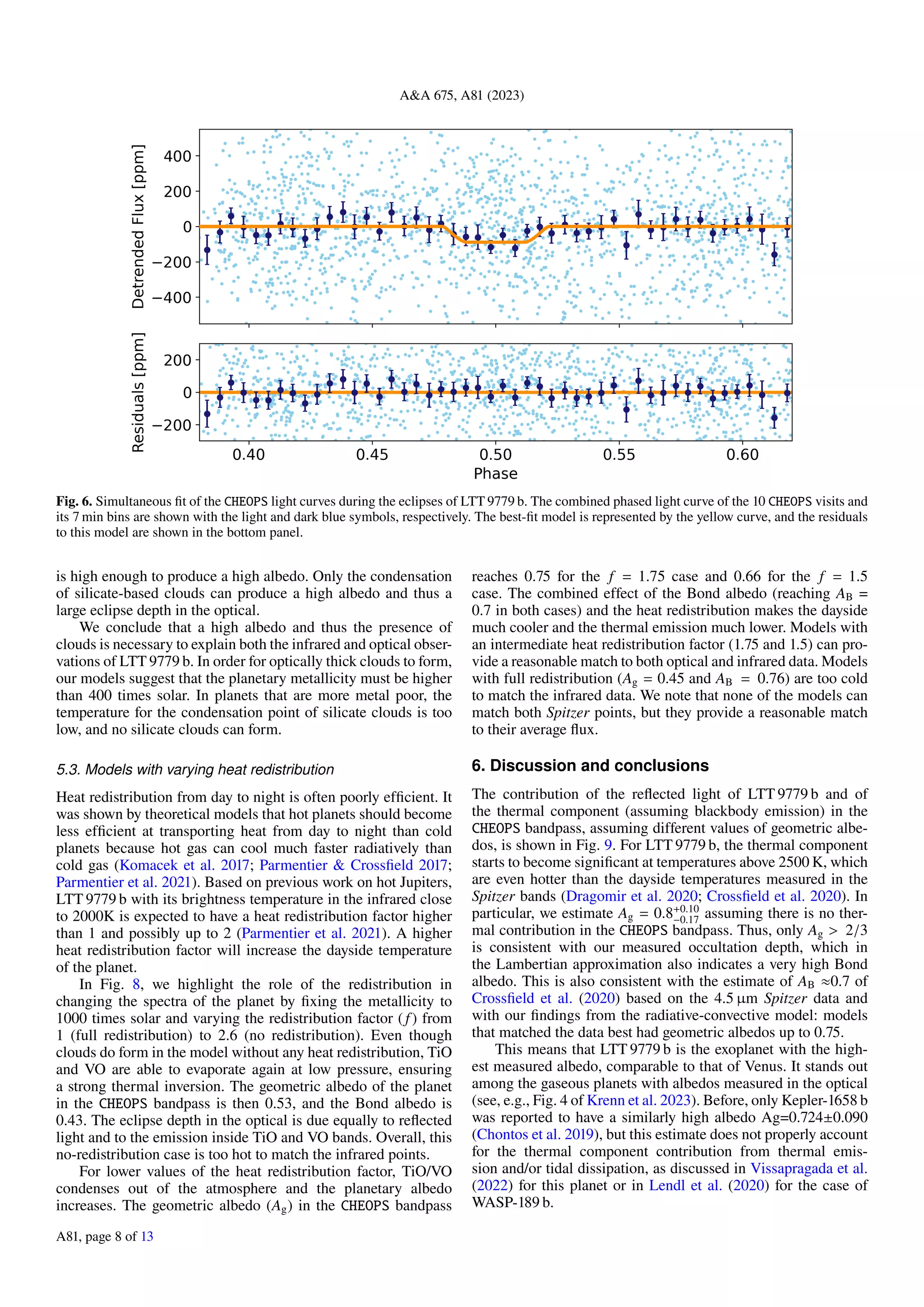 The extremely high albedo of LTT 9779 b revealed by CHEOPS | PDF