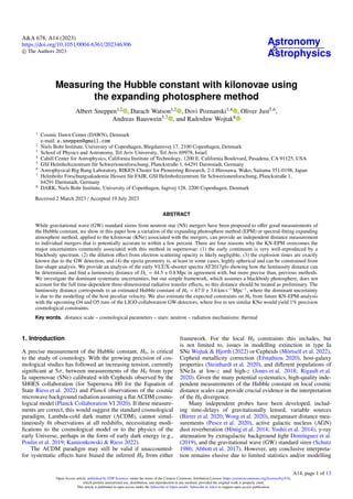 Measuring the Hubble constant with kilonovae using the expanding ...