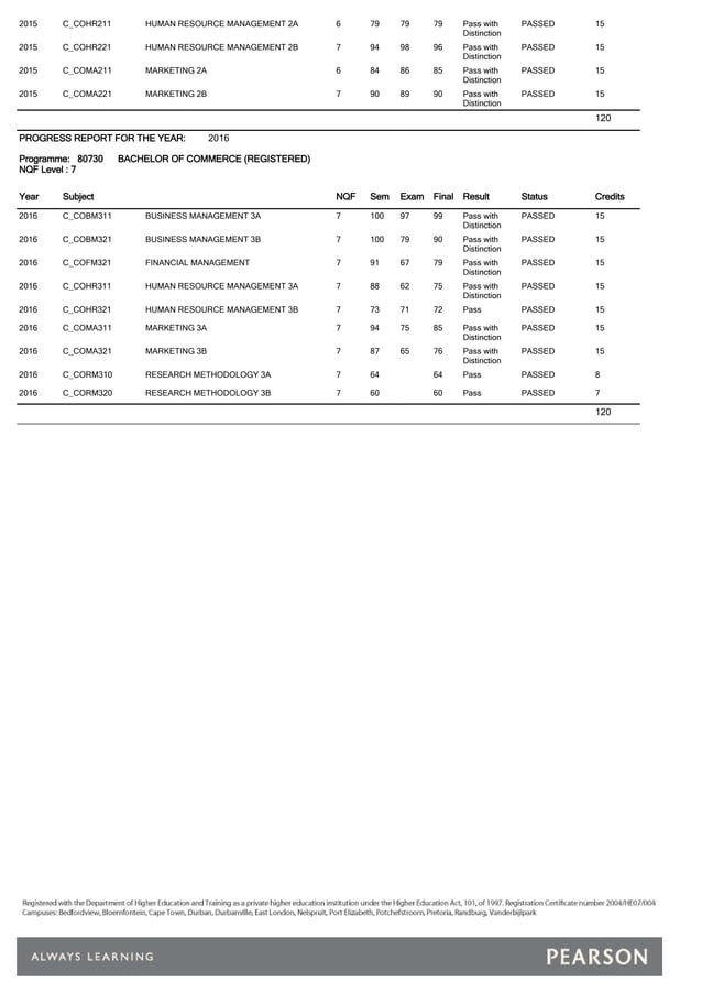 ProgressReport- Pearson | PDF