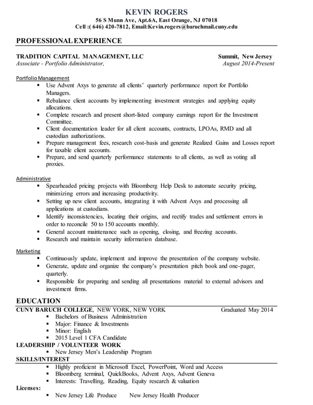 Kevin Rogers Resume. | PDF