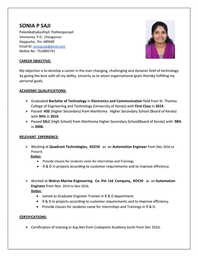 SONIA RESUME NEW | PDF