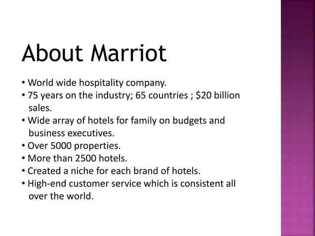 Marriott Case Study | PPTX | Hotels and Motels | Travel Type