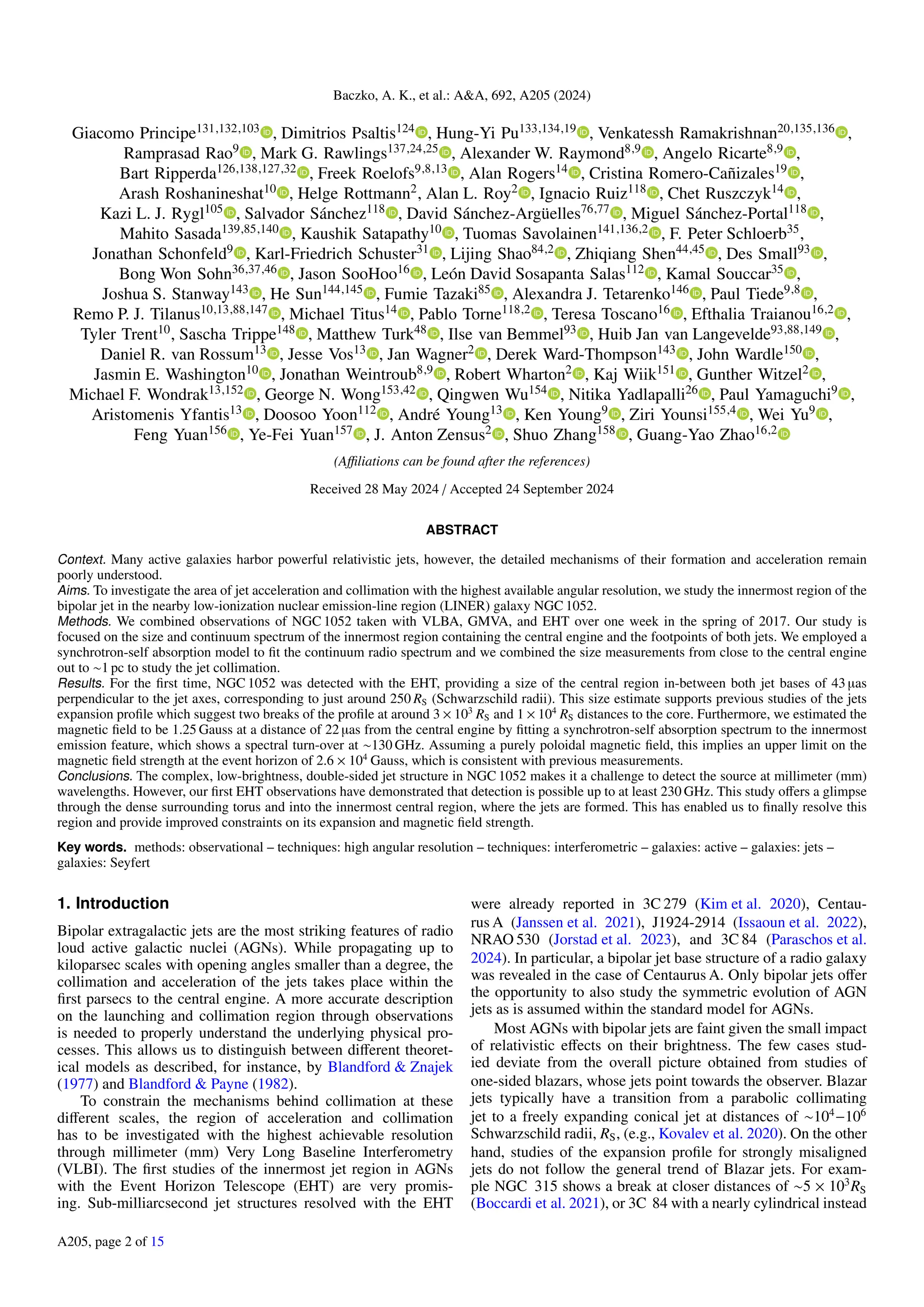 TheputativecenterinNGC1052 - eht interferometry | PDF