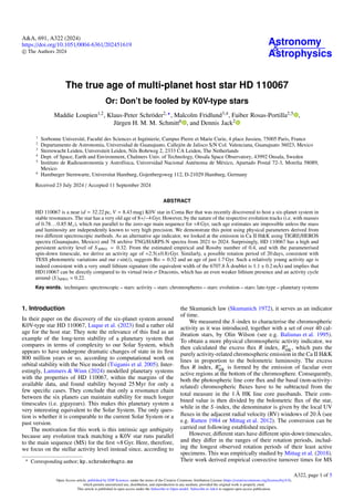 The true age of multi-planet host star HD 110067 Or: Don’t be fooled by ...