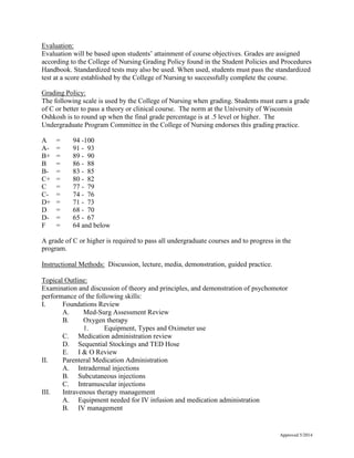Syllabi NUR 311 Lab | PDF