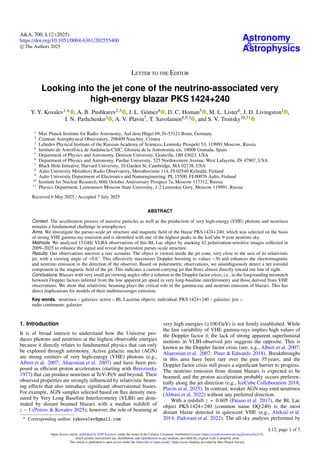 Looking into the jet cone of the neutrino-associated very high-energy ...