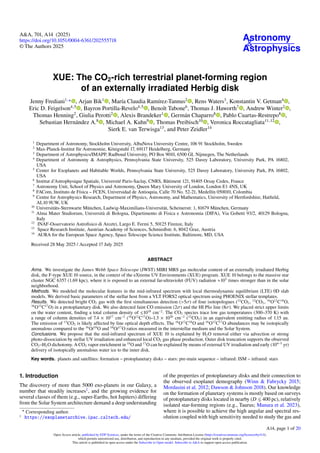 XUE: The CO2-rich terrestrial planet-forming region of an externally ...