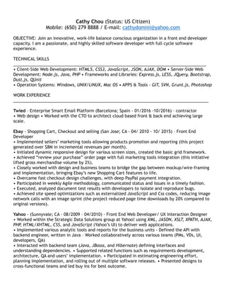 Front end developper - Cathy Chou | PDF