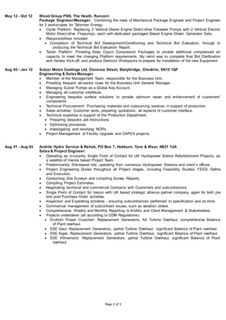 Projects CV January 2016 | DOCX