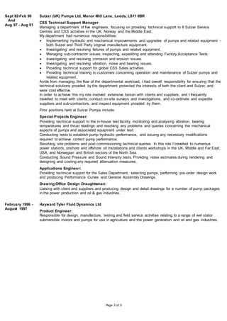 Projects CV January 2016 | DOCX