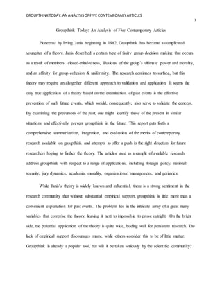 Groupthink Final Paper | DOCX | Science