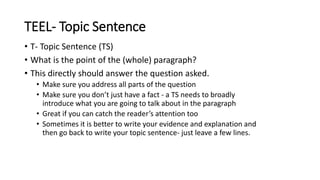 Teel topic sentence | PPT