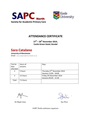 SAPCNorth Certificate | PDF