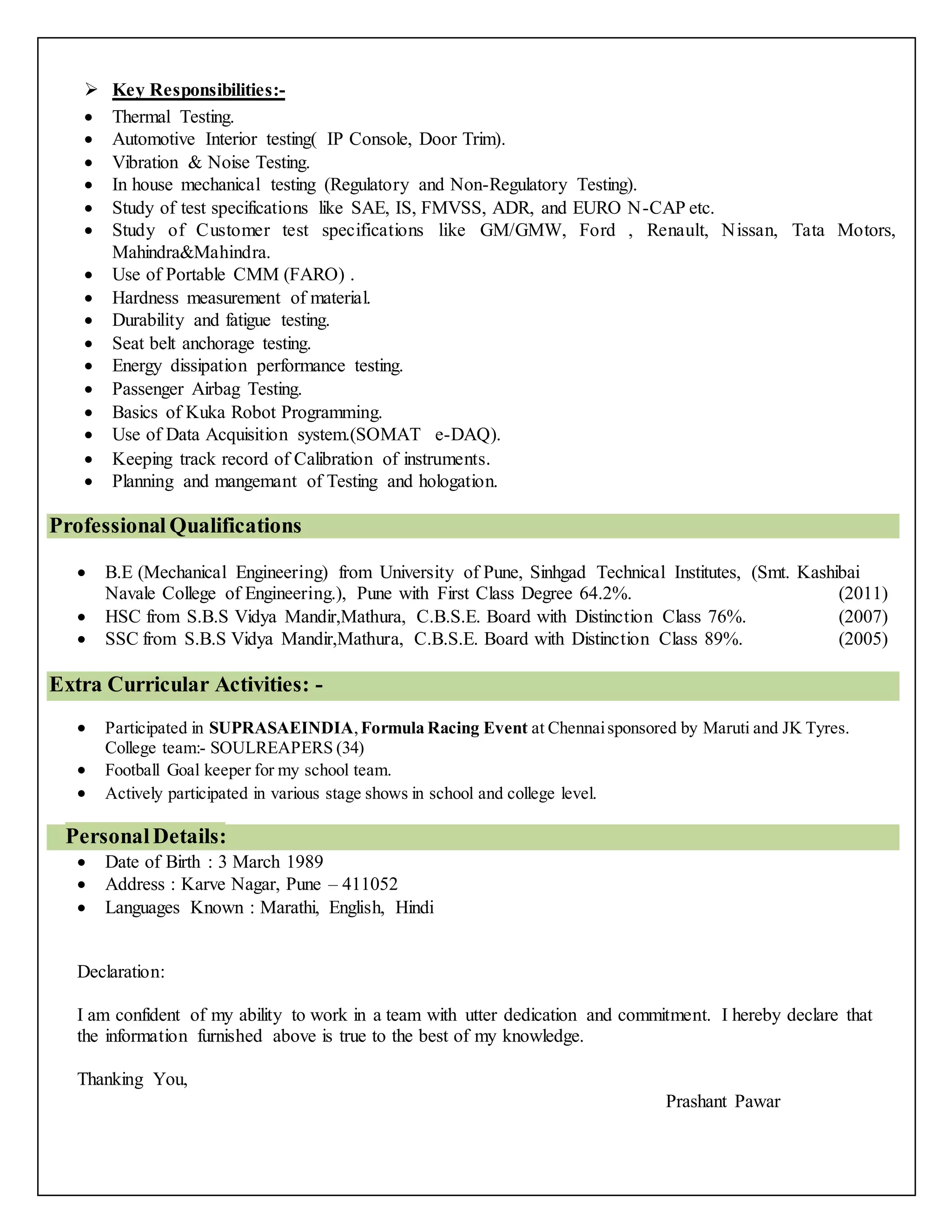 pp,resume | DOCX | Automotive Industry | Industries