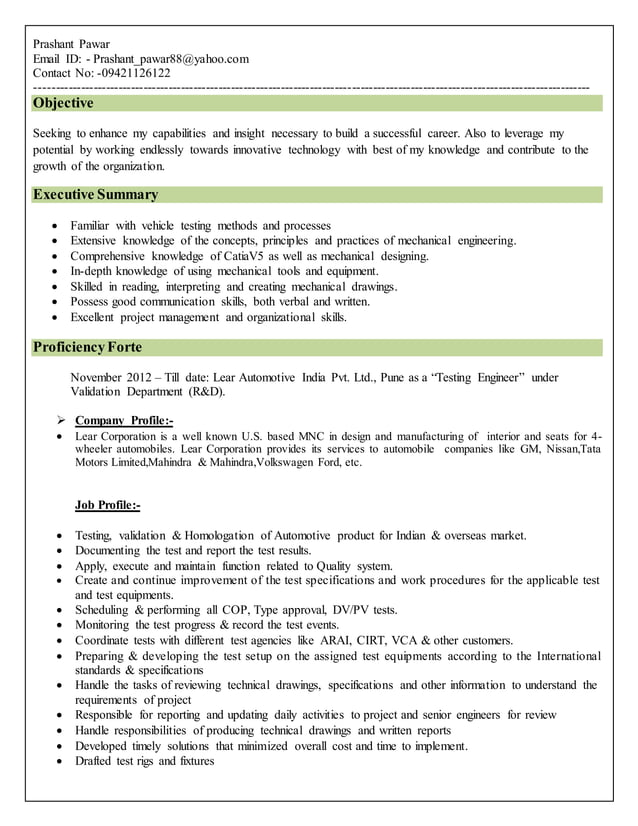 pp,resume | DOCX | Automotive Industry | Industries