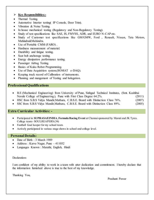 pp,resume | DOCX | Automotive Industry | Industries