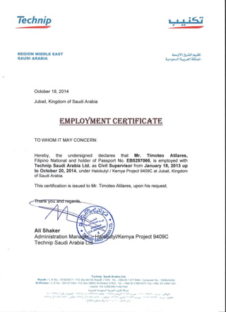 Technip Certificate0001 | PDF