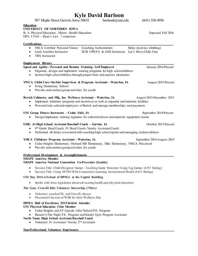 Kyle Barloon, resume | DOCX