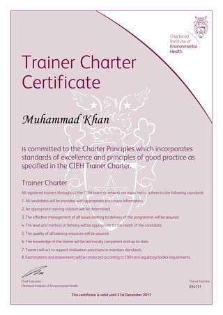 Trainer Certificate 034151 | PDF