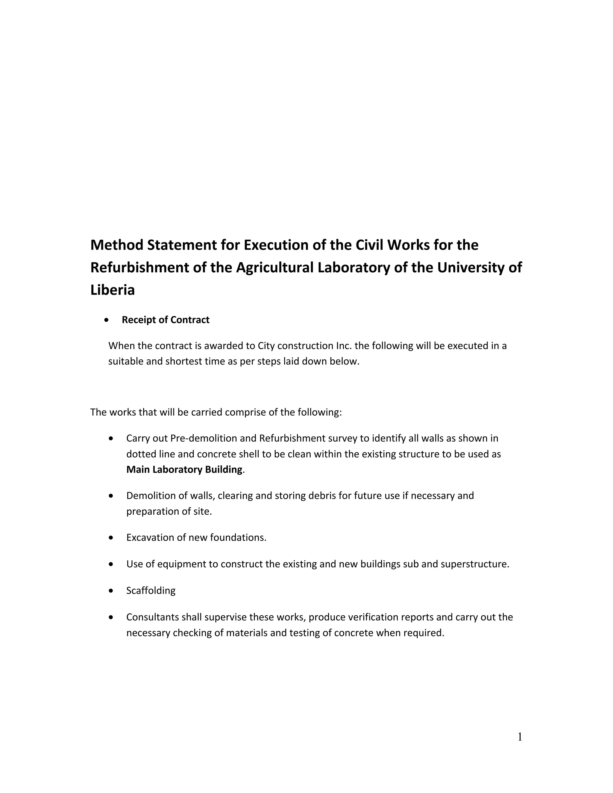 METHOD STATEMENT | DOC