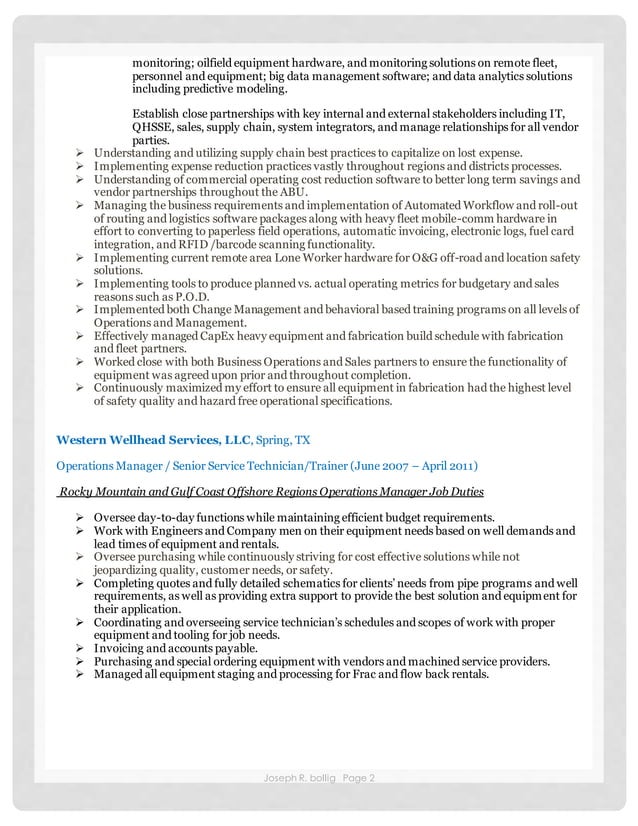Joe Bollig 04-22-15 | DOCX | Logistics | Business