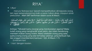 Akidah Akhlak RIYA’ DAN SUM'AH semester 2 .pptx