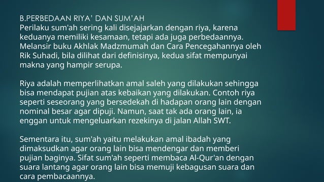 Akidah Akhlak RIYA’ DAN SUM'AH semester 2 .pptx