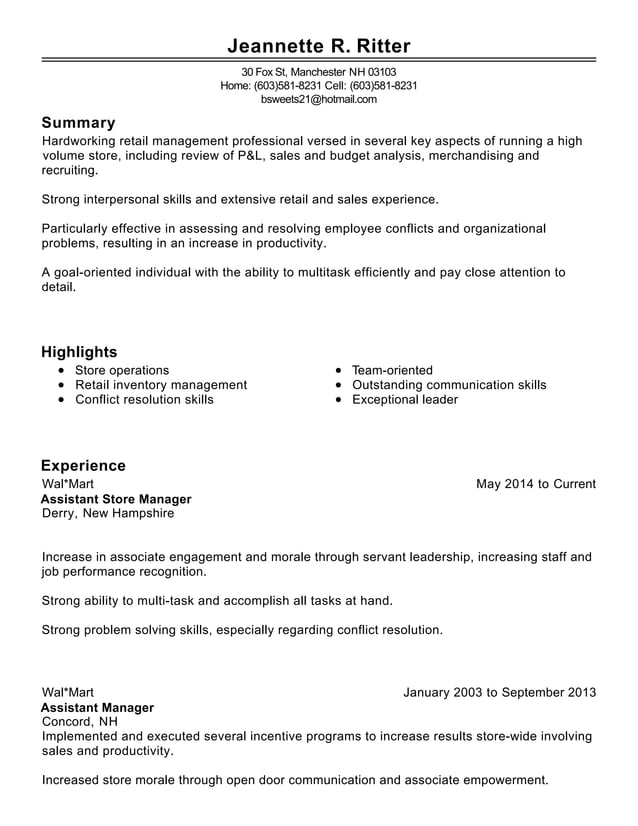 Jeannette Ritter Resume 2016 | PDF | Business Administration | Business
