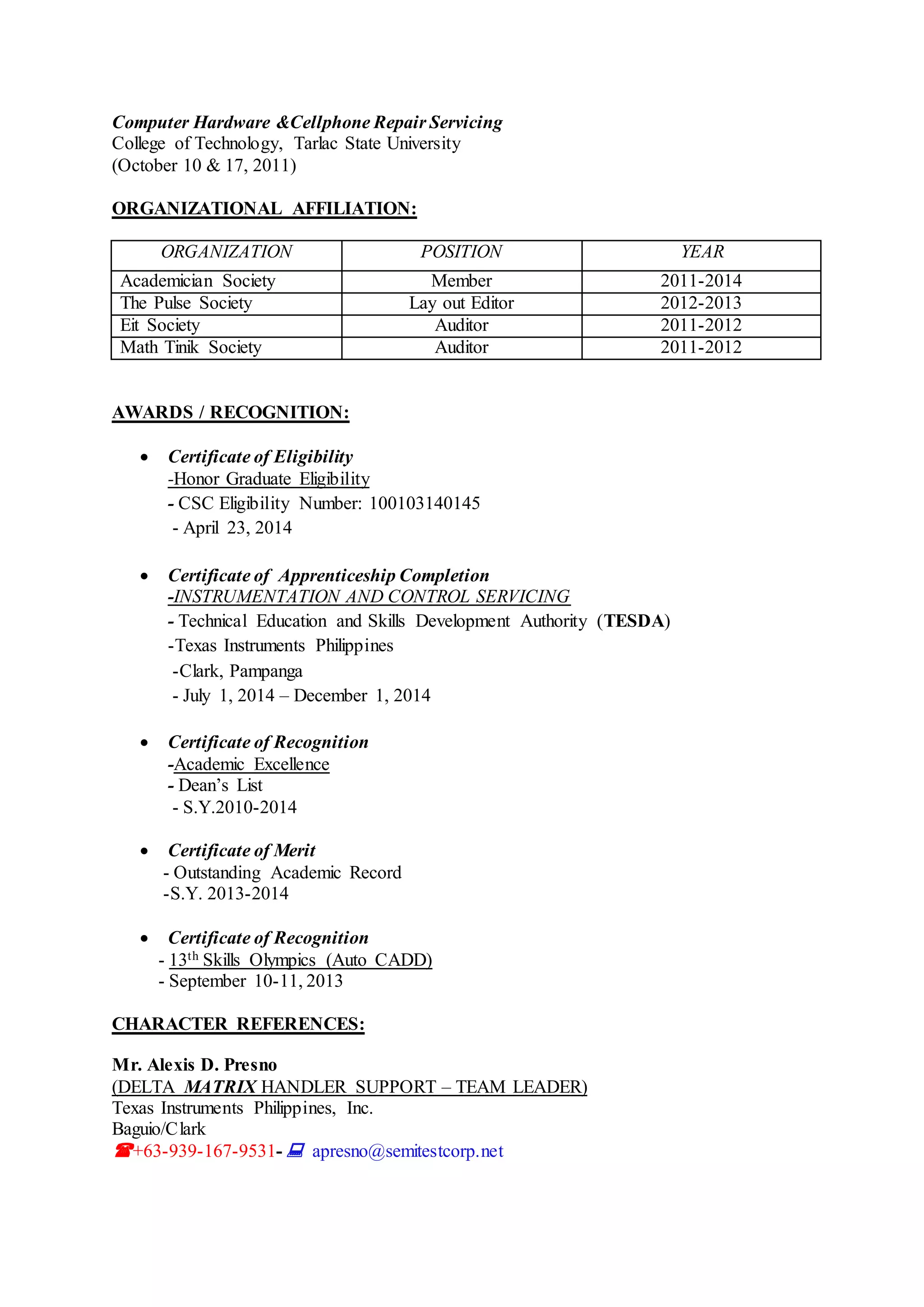 EUGENE LAPITAN RESUME | DOCX