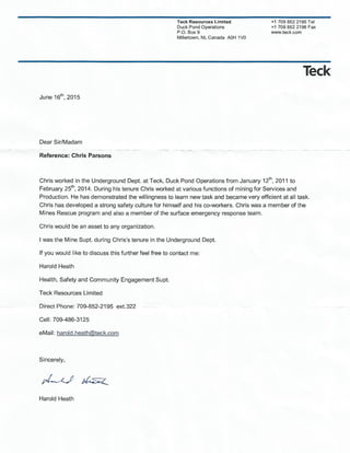Mine Reference Letter | PDF