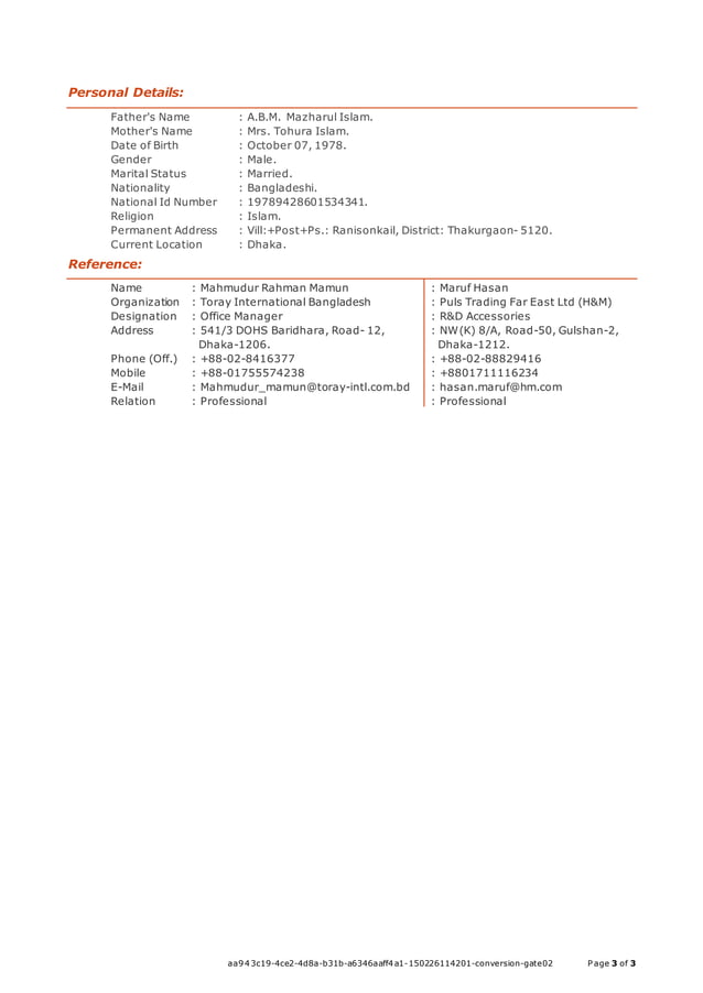 A.T.M. Kamal Uddin (Shanto) | DOCX | Apparel Industry | Industries