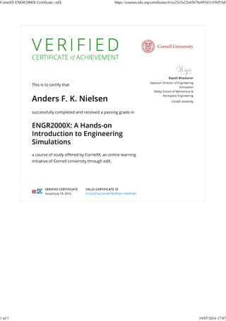 ENGR2000X Cornell University Certificate | PDF