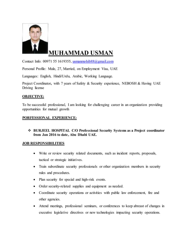 M.Usman CV | DOCX