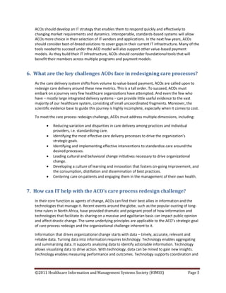 Accountable Care Organization (ACO) Management Tools - FAQ | PDF