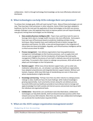 Accountable Care Organization (ACO) Management Tools - FAQ | PDF