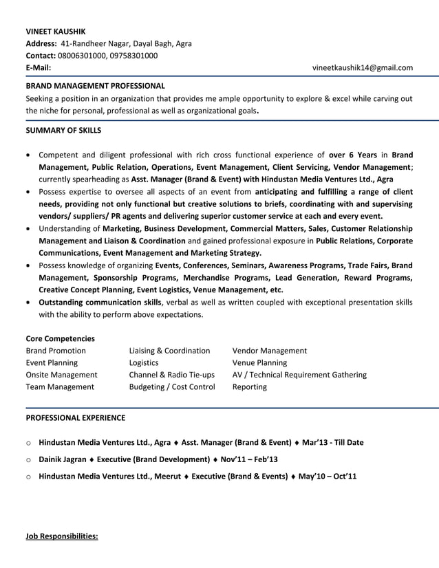 Vineet's Resume | PDF | Free Download