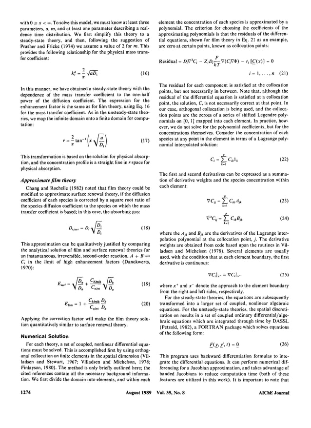 Numerical Simulation of Theories for Gas Absorption with Chemical ...