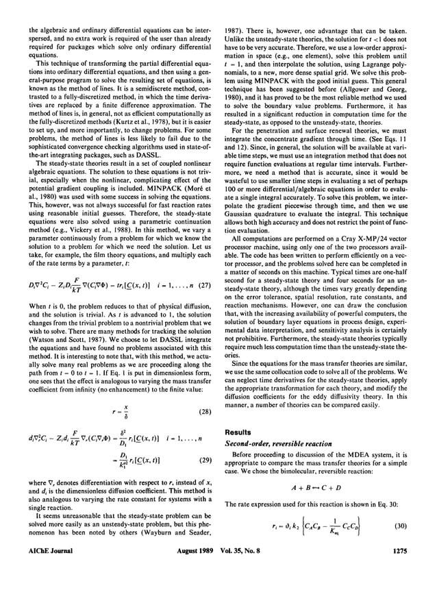 Numerical Simulation of Theories for Gas Absorption with Chemical ...