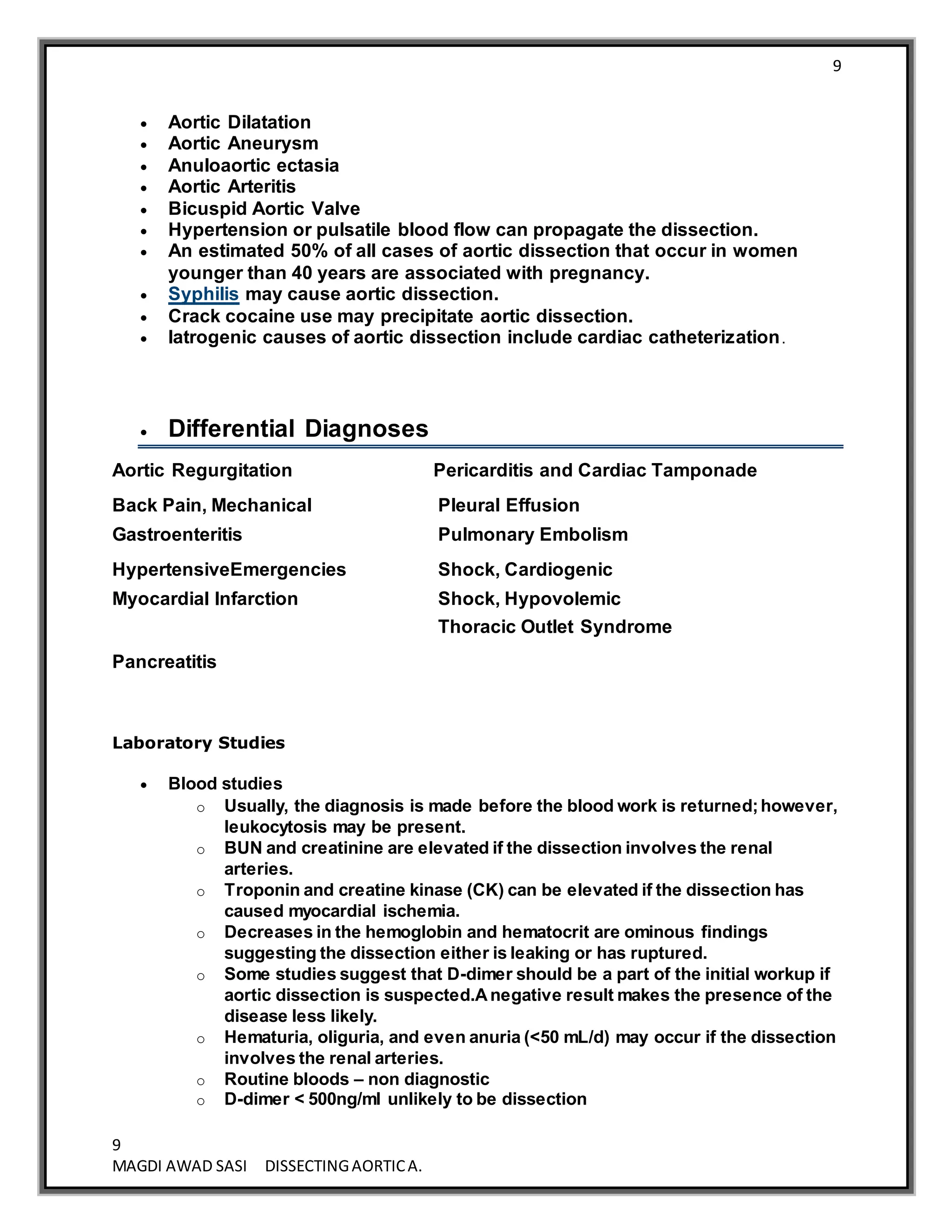 ASCENDING AORTIC ANYURSM MAGDI SASI | DOCX